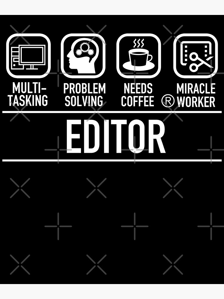 "Editor Definition Symbols - Funny Gift For Editor" Framed Art Print ...