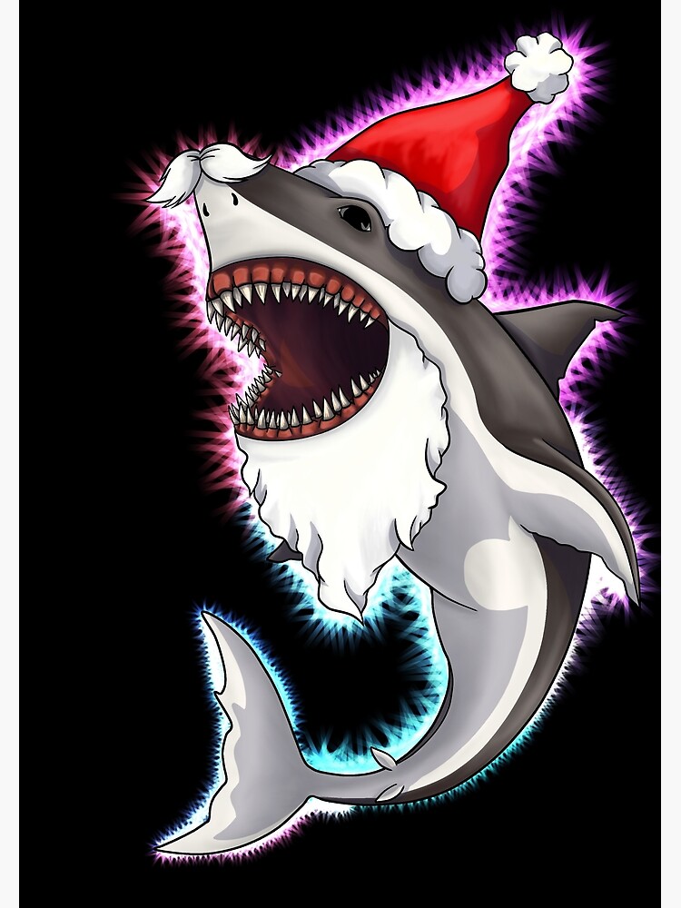 "Santa Shark" Poster for Sale by Cosemist | Redbubble