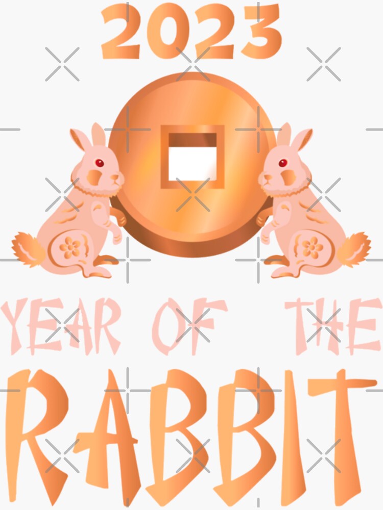"Year Of The Rabbit - Golden Rabbits" Sticker for Sale by SheownzitC ...