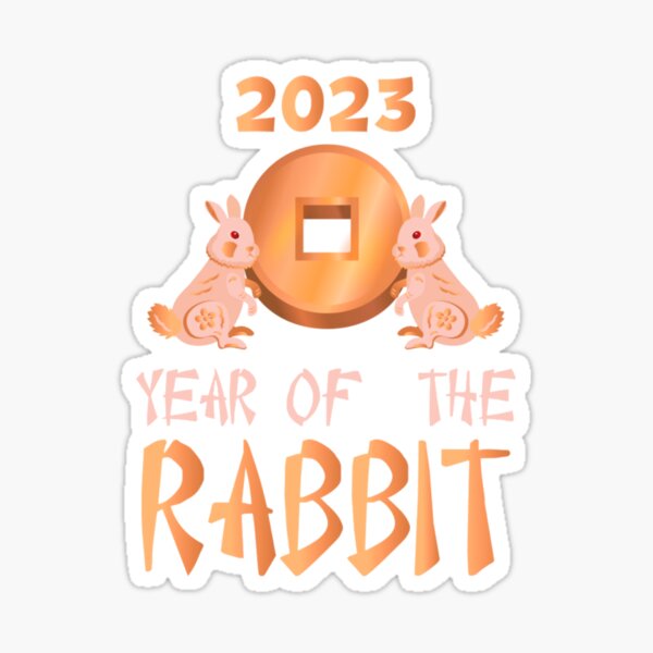 "Year Of The Rabbit - Golden Rabbits" Sticker for Sale by SheownzitC ...