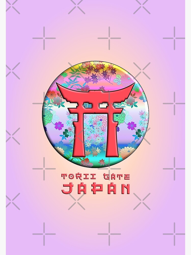 "Torii Gate Shinto Japan Asian Floral Pattern Chrysanthemum Cherry ...