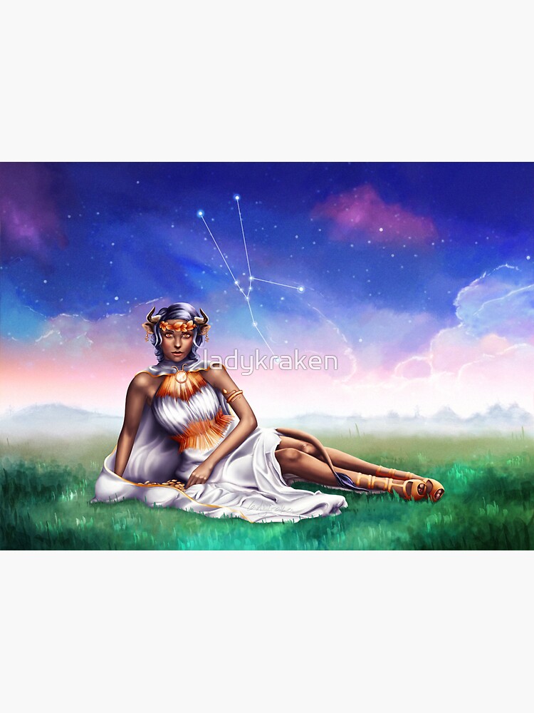 "Taurus OC - 12 Zodiac Ladies" Sticker for Sale by ladykraken | Redbubble