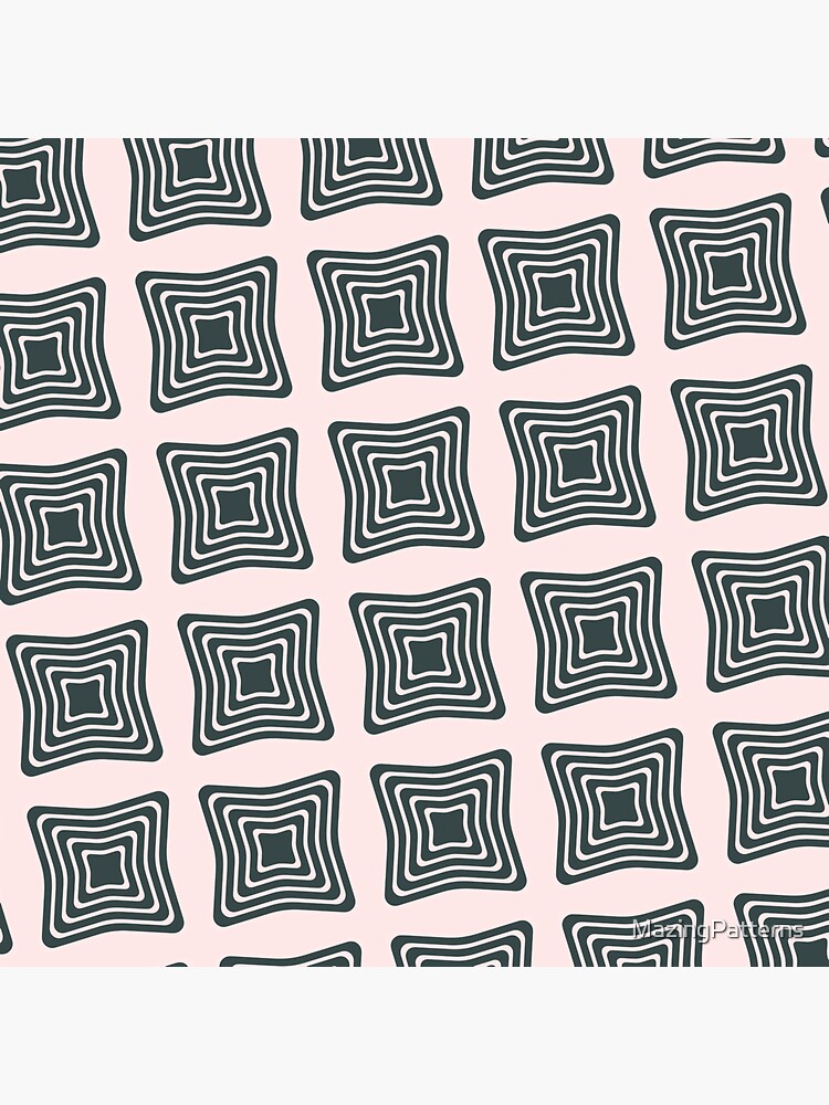 "Wavy Cube Contour Pattern on Pink background" Sticker for Sale by ...