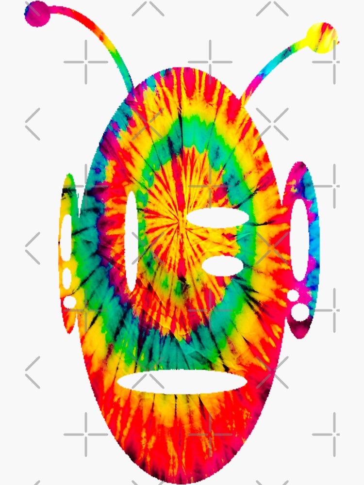 "Three eyed Alien silhouette multicolor vintage cartoon Vector design ...