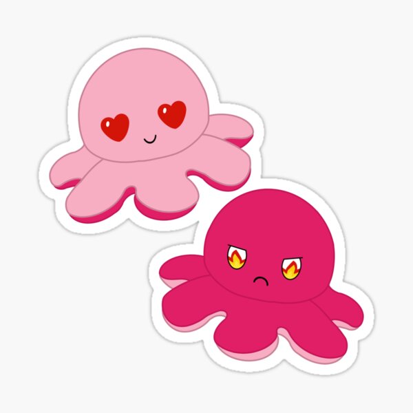 "Moody Reversible Octopus Duo in Pink" Sticker for Sale by ShopBabyFace ...