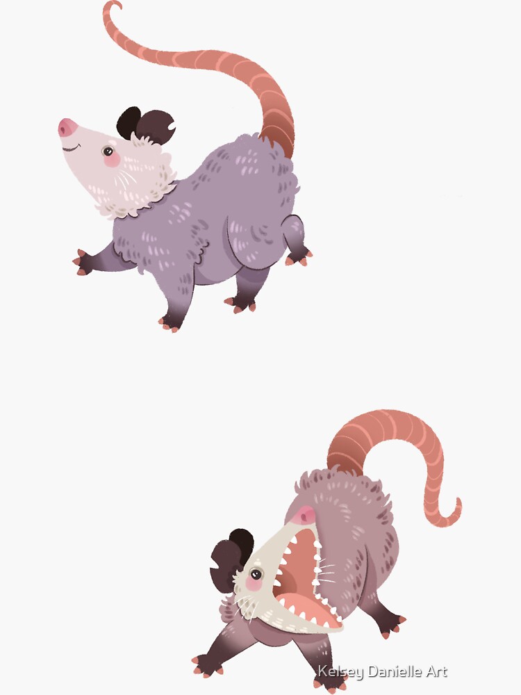 "Cute cartoon opossum possum design " Sticker for Sale by Kdanielleart ...