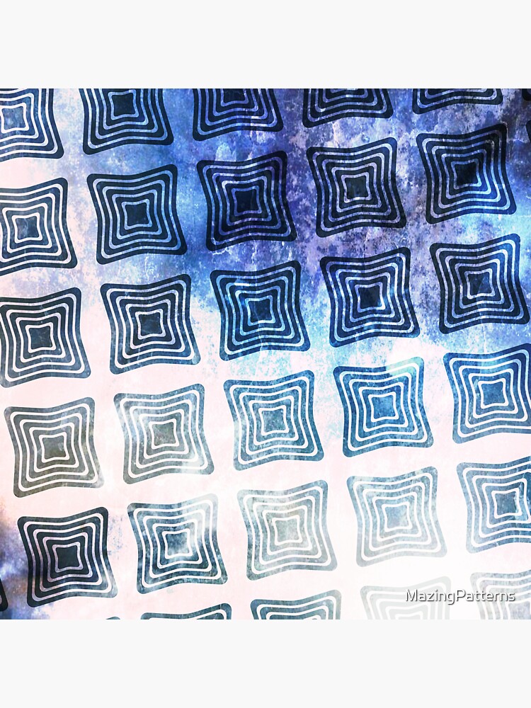 "Blue Tone Cube Contour Tiles" Sticker for Sale by MazingPatterns ...