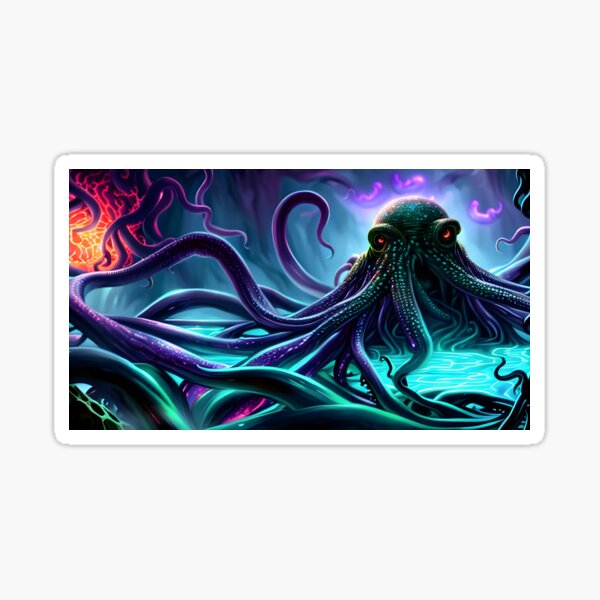 "Cthulu Synthwave Cosmic Outer God Lovecraft" Sticker for Sale by ...
