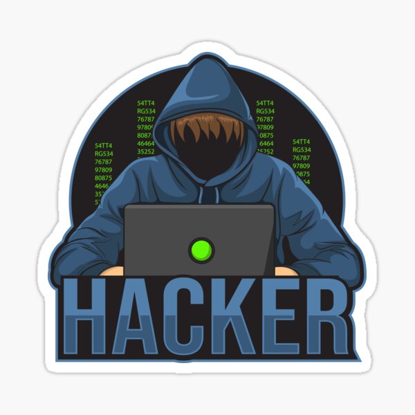"illustration of a hoodie jacket character mascot hacker" Sticker for ...