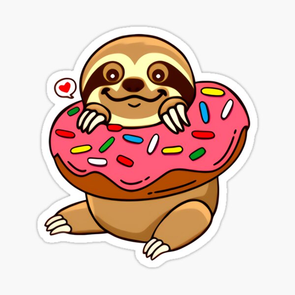 "Sloth Happy Donut Day 2023 National Donut Girls" Sticker for Sale by ...