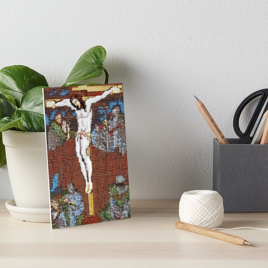 "Cross stitch pattern Jesus Christ crucifixion fine art surrealism ...