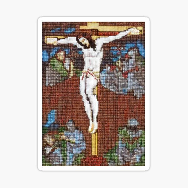 "Cross stitch pattern Jesus Christ crucifixion fine art surrealism ...