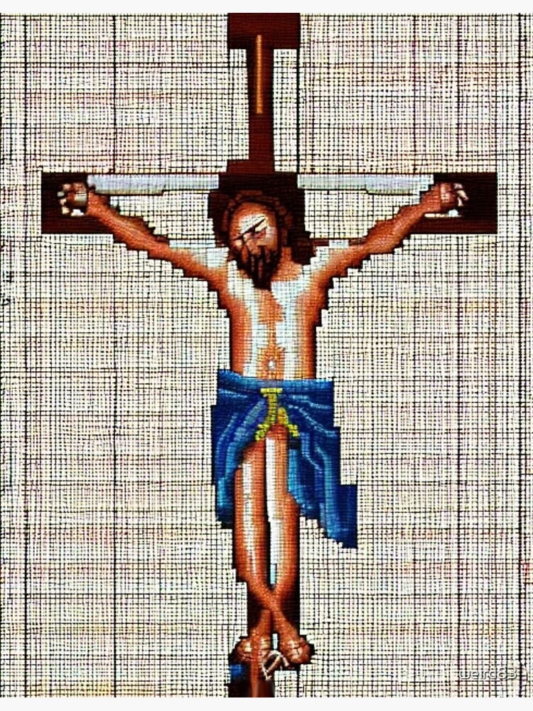 "Cross stitch pattern Jesus Christ prayer fabric crucifixion crafting ...