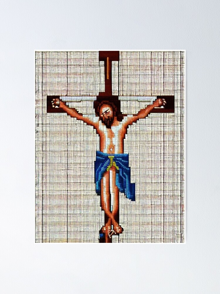 "Cross stitch pattern Jesus Christ prayer fabric crucifixion crafting ...