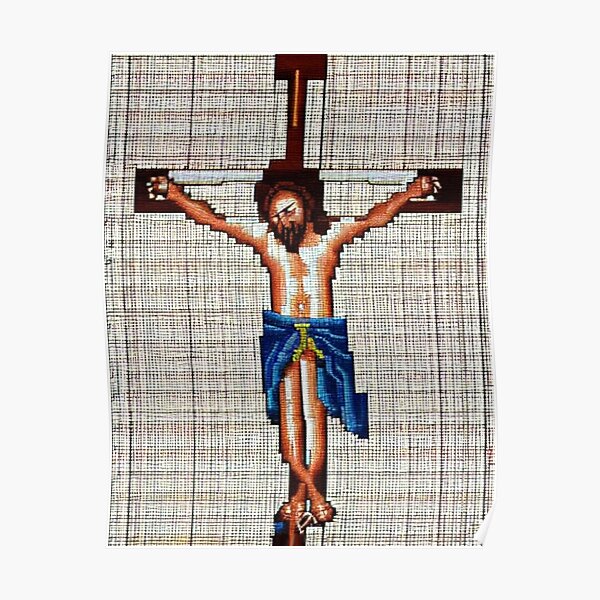 "Cross stitch pattern Jesus Christ prayer fabric crucifixion crafting ...