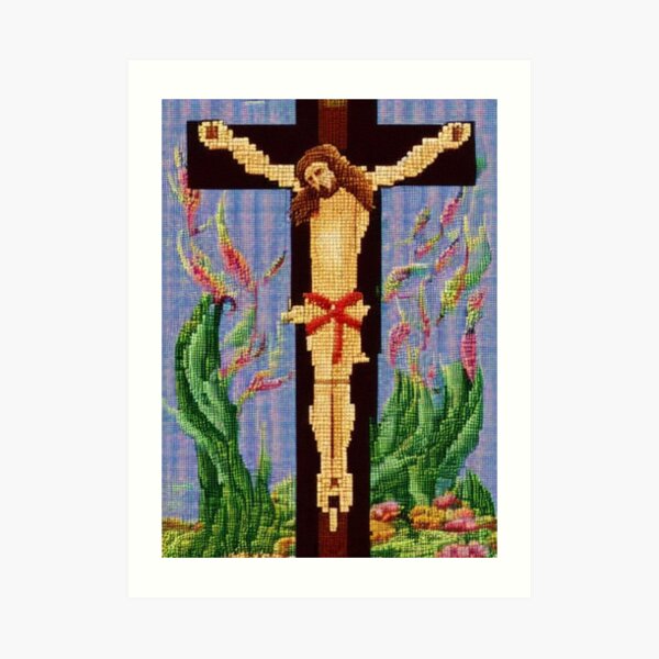 " Cross stitch pattern Jesus Christ fabric crucifixion crafting fine ...