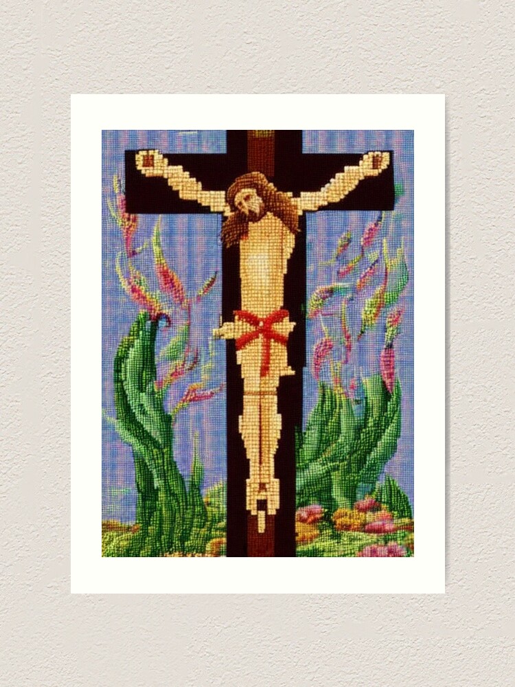 " Cross stitch pattern Jesus Christ fabric crucifixion crafting fine ...