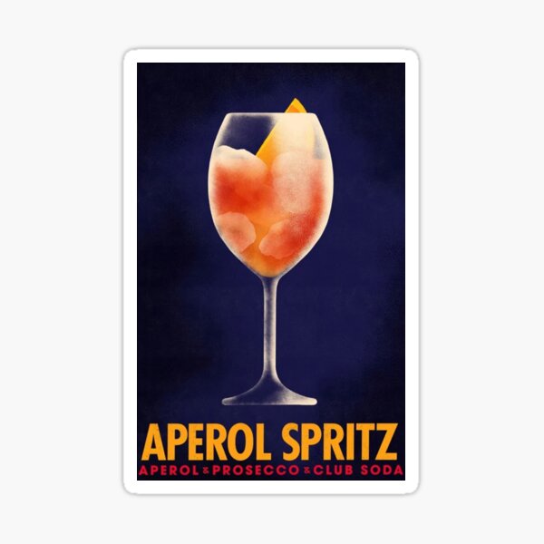 "Aperol Spritz Cocktail" Sticker for Sale by godsonlachlan3 | Redbubble