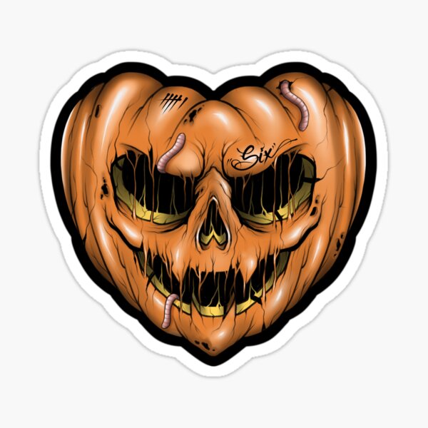 "Pumpkin Skully" Sticker for Sale by s1xhundr3d | Redbubble