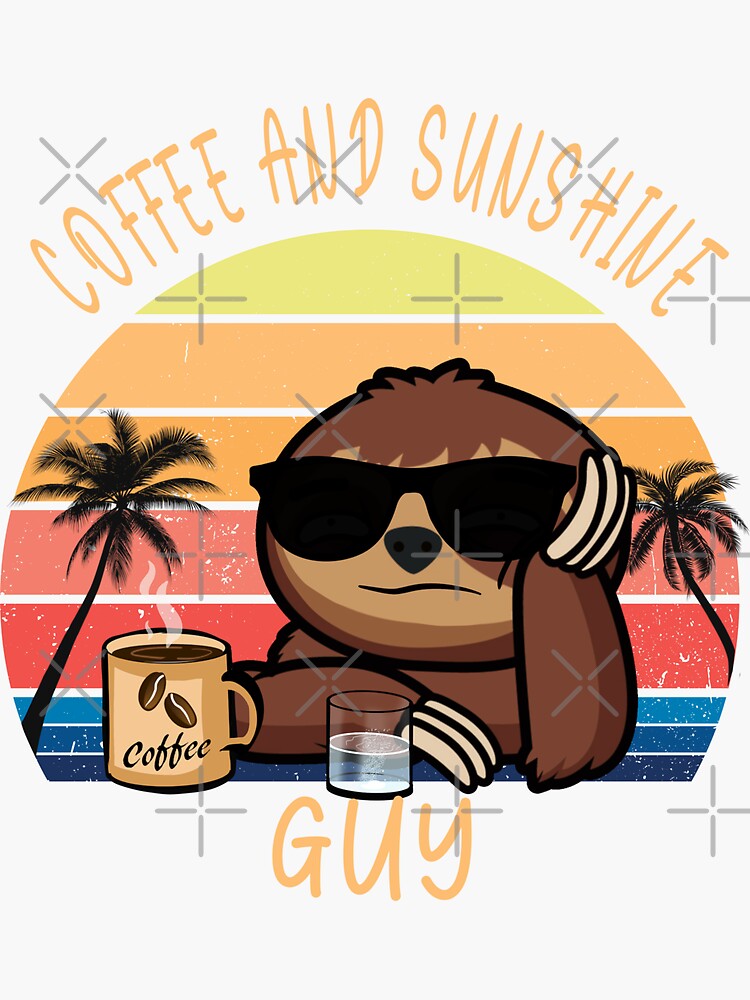 "Sunshine guy vintage sunset sloth" Sticker for Sale by TipTopTapo ...