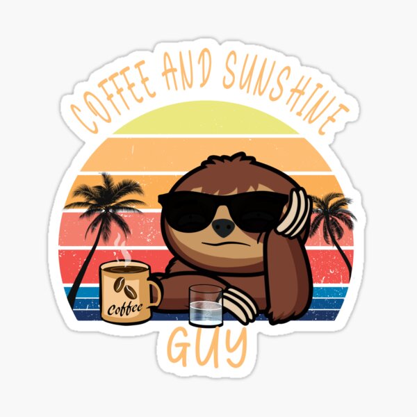 "Sunshine guy vintage sunset sloth" Sticker for Sale by TipTopTapo ...