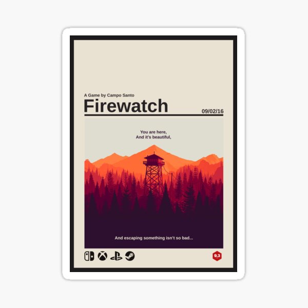"Firewatch Poster" Sticker for Sale by RatMittens | Redbubble