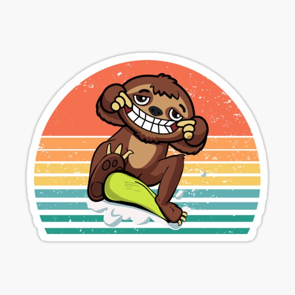 " Funny Snowboarding sloth" Sticker for Sale by TipTopTapo | Redbubble