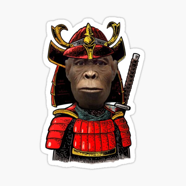 "Samurai Monkey Red version - #777" Sticker for Sale by Hachikos ...