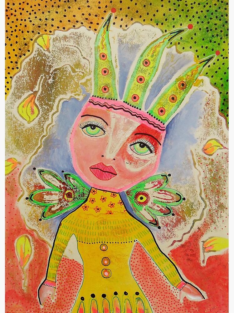 "Weird Angel In Monoprint" Sticker for Sale by BeaOutsiderArt | Redbubble
