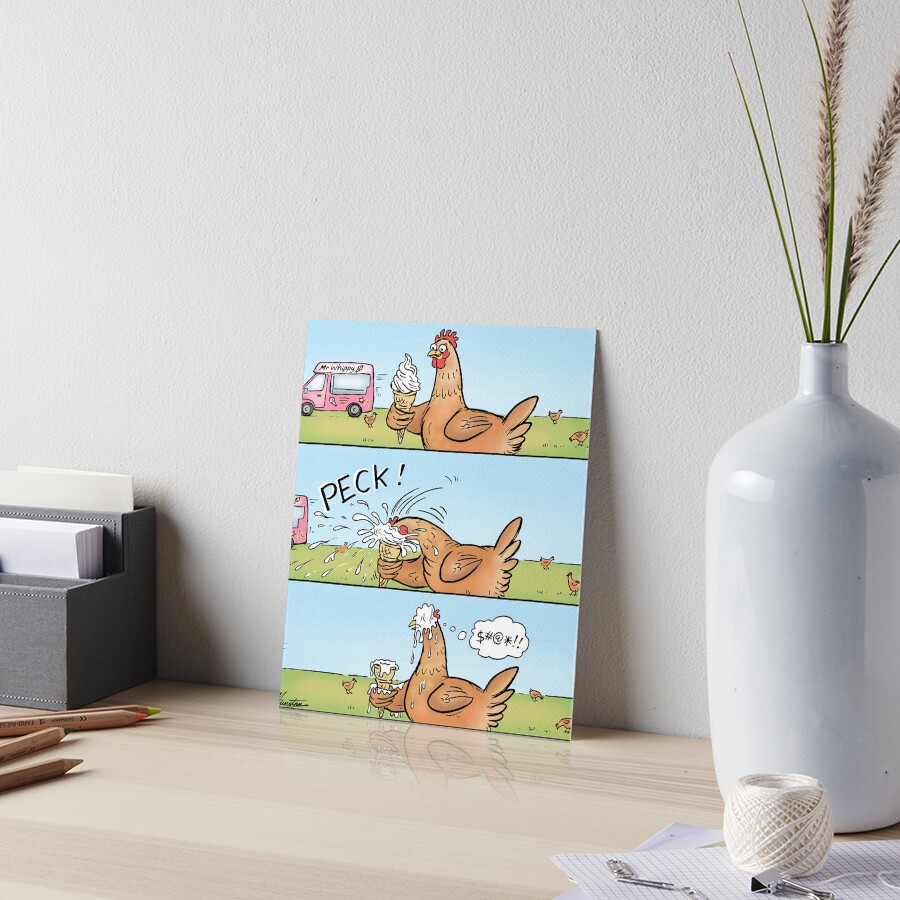 "Chook Enjoying Ice Cream. " Poster for Sale by Jed Dunstan | Redbubble