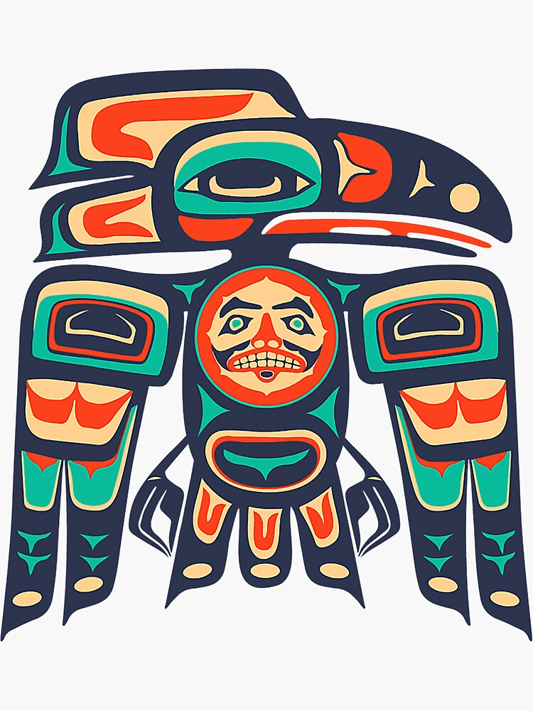 "Alaska, Raven Haida Tribal Art, Native American Totem" Sticker for ...