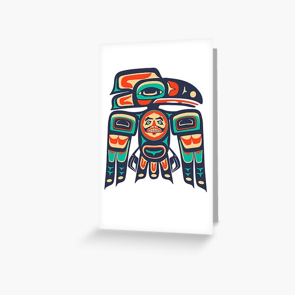 "Alaska, Raven Haida Tribal Art, Native American Totem" Greeting Card ...