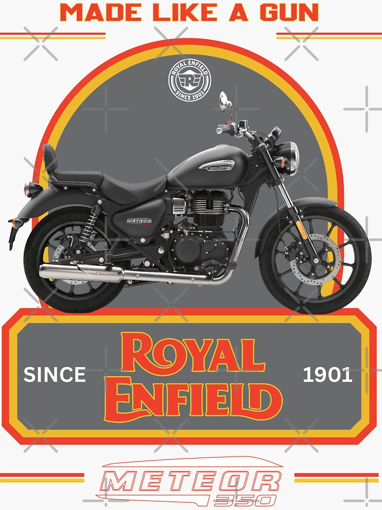 "Graphics Designs Apparel of Royal Enfield Meteor 350" Sticker for Sale ...