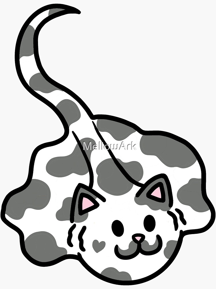 "Cute Spotted Moo Moo Mer-meow "MeowRay"" Sticker for Sale by MellowArk ...