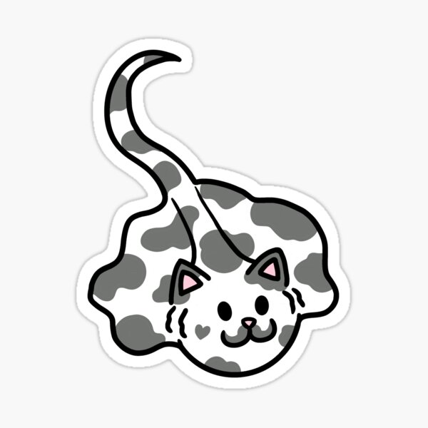 "Cute Spotted Moo Moo Mer-meow "MeowRay"" Sticker for Sale by MellowArk ...