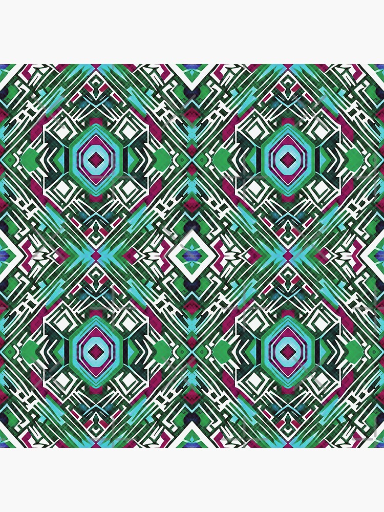 "Traditional Igorot-inspired tribal pattern. Ethnic Green, blue, black ...