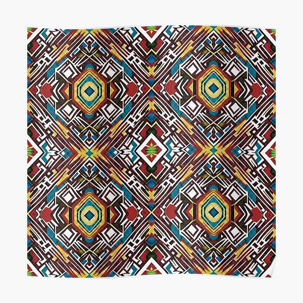 "Traditional Igorot-inspired tribal pattern. Ethnic Multicolor" Poster ...