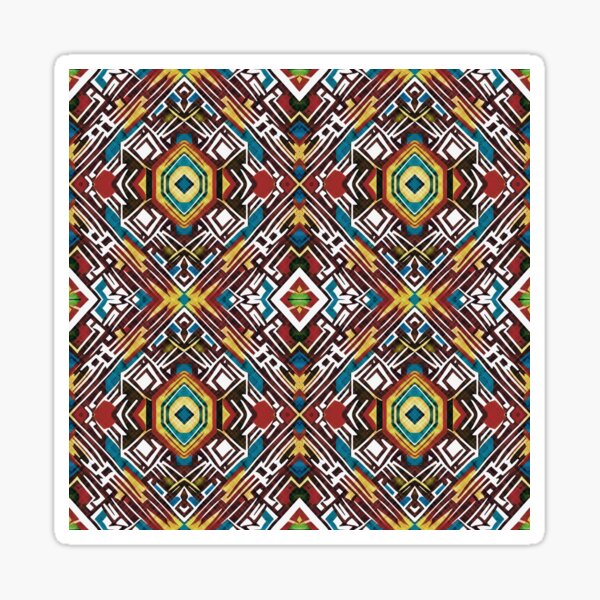"Traditional Igorot-inspired tribal pattern. Ethnic Multicolor" Sticker ...