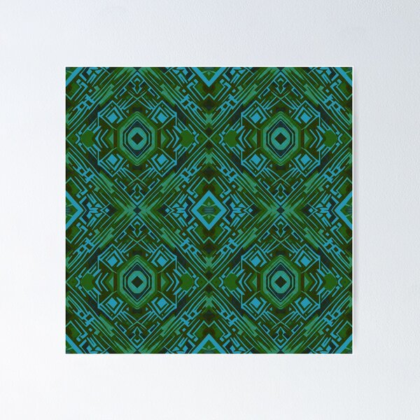 "Traditional Igorot-inspired tribal pattern. Ethnic Dark green" Poster ...