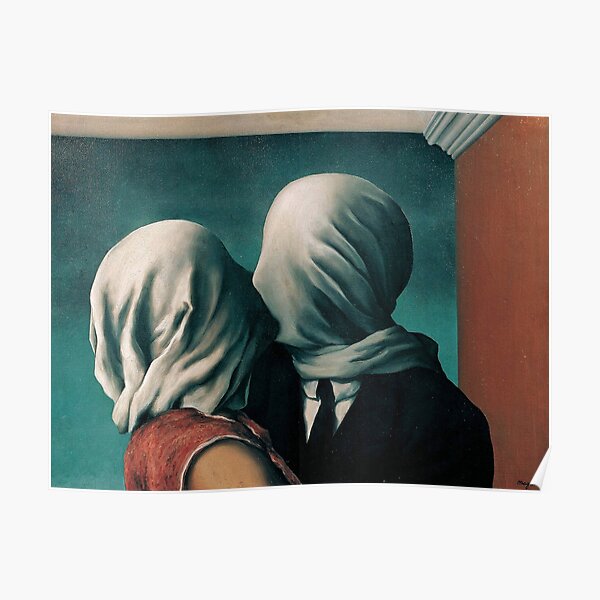 "René Magritte The Lovers Canvas" Poster for Sale by EMILIAFLOWER ...