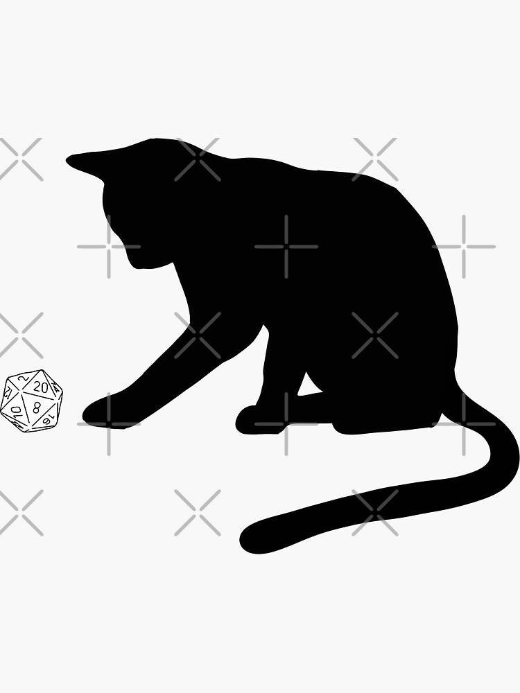 "D20 Cat" Sticker for Sale by firestargrey | Redbubble