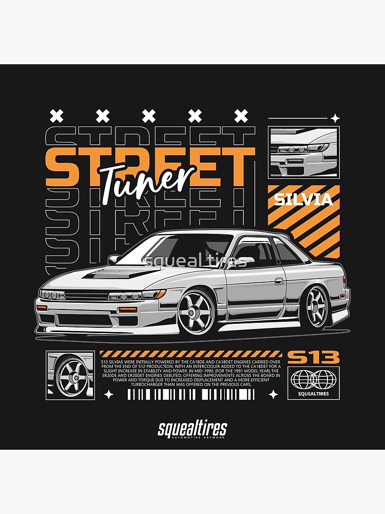 "SILVIA S13 JDM" Poster for Sale by squeal tires | Redbubble