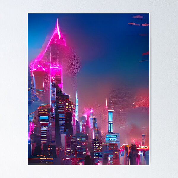 "NYC Synthwave Colorful Neon Style" Poster for Sale by Neo-Expression ...