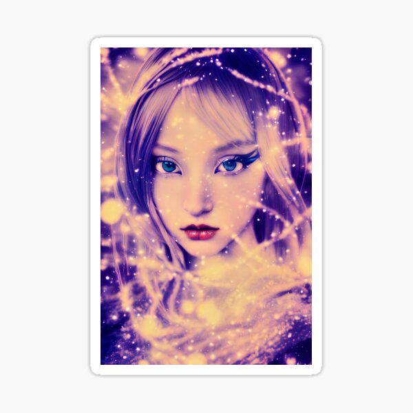 Blond Anime Girl Head Drawing Vintage Retro Style Sticker For Sale By Ravenglow Redbubble