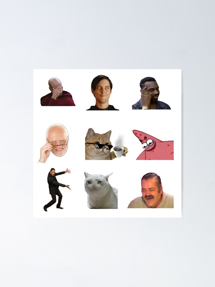 "Funny, laughable meme sticker pack" Poster for Sale by MacraeGraphics ...