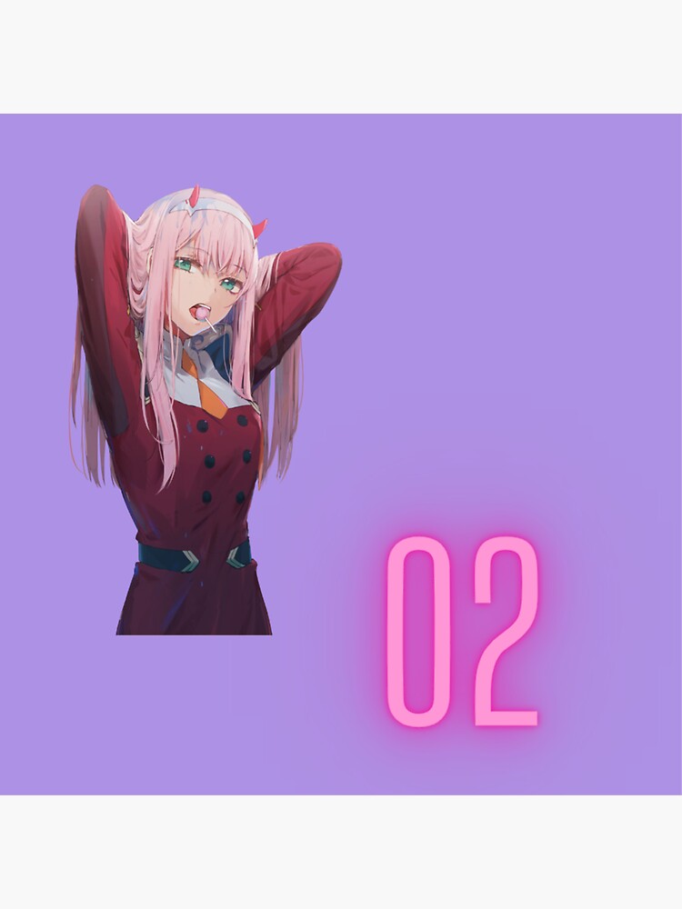 "zero two anime purple pink " Sticker for Sale by Vkhandekar | Redbubble