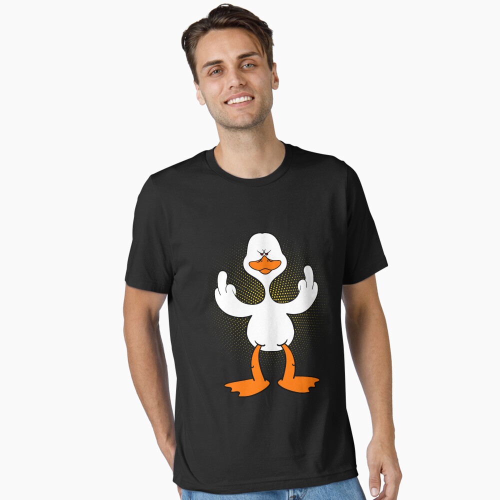 "Duck shows the stinky finger" Sticker for Sale by chrisbears | Redbubble