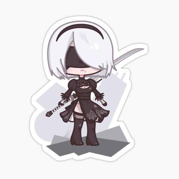 "2B Chibi blindfold" Sticker for Sale by nekunee | Redbubble