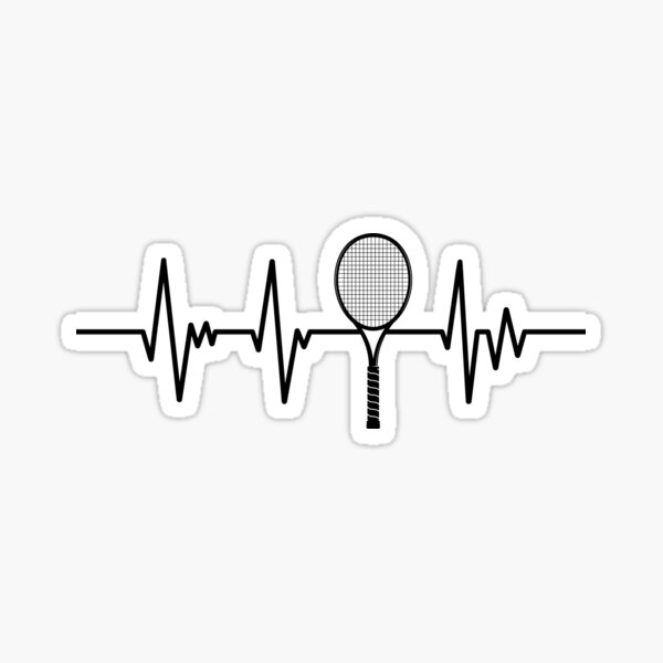 "Tennis Racket Heartbeat For Tennis Players" Sticker for Sale by ...