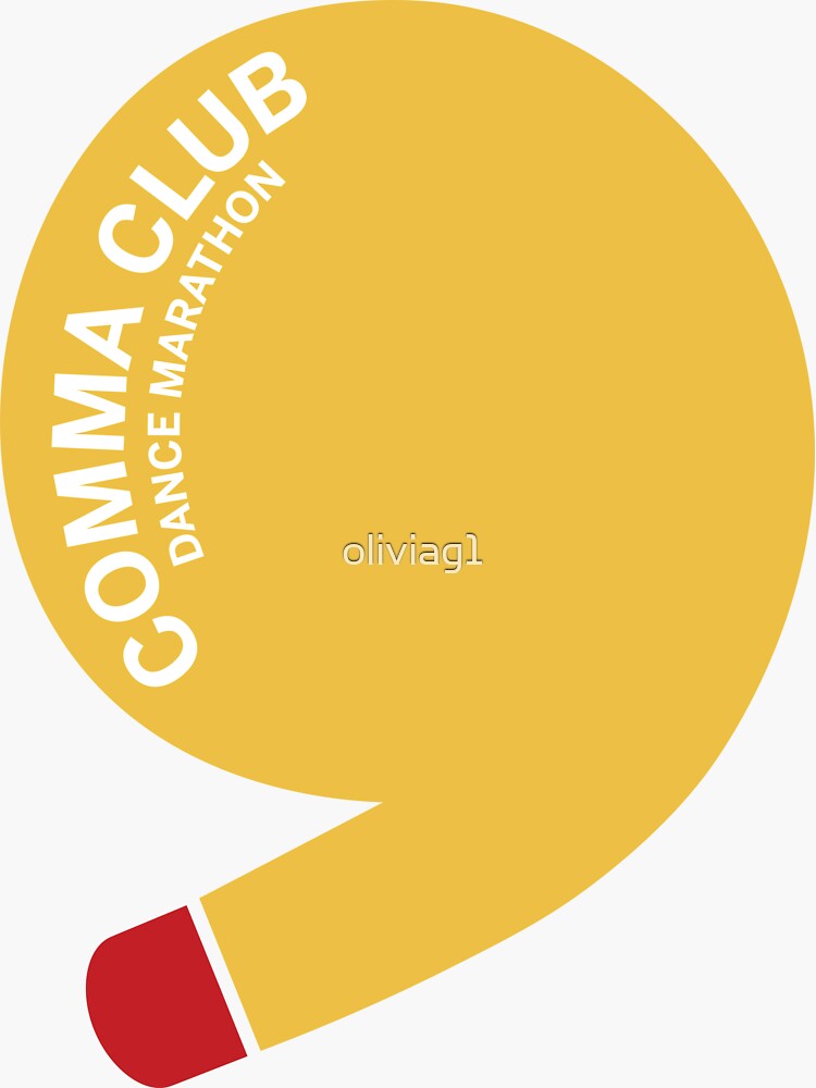 "Comma Club Dance Marathon Sticker" Sticker for Sale by oliviag1 ...